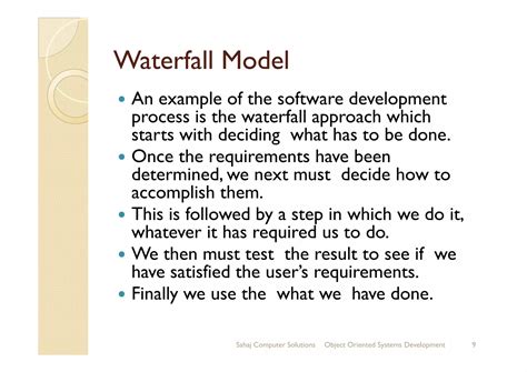 Object Oriented Systems Development Life Cycle Ppt Pdf Operating