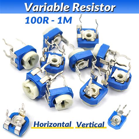 Horizontal Variable Resistor Pot 100r To 100k 6mm Cermet Horizontal