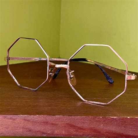 Vintage Metal Octagonal Glasses Frames By Selecta Made In France