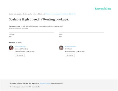 Pdf Scalable High Speed Ip Routing Lookups
