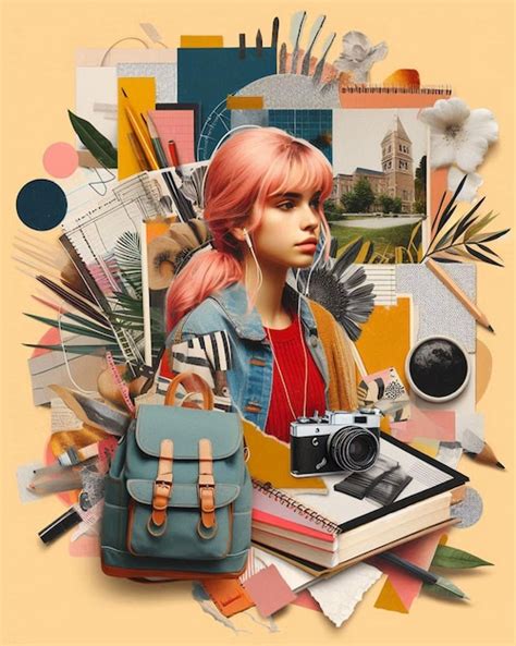 Collage On A School Theme Premium Ai Generated Image