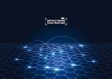 Premium Vector Abstract Technology Blue Hexagons Pattern Background For Network Connection Concept