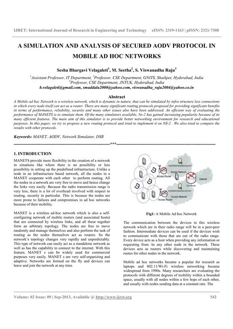 a simulation and analysis of secured aodv protocol in pdf computer