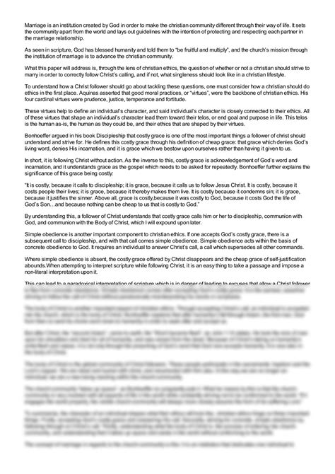 Solution Marriage Through The Christian Ethical Lens Studypool