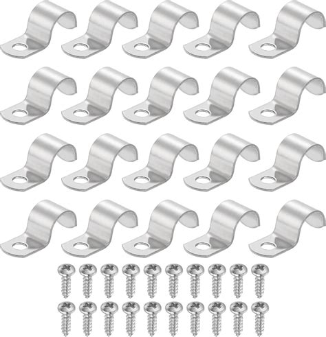 Uxcell 20pcs 916 14mm Pipe Strap 1 Hole Pipe Clamp 304 Stainless
