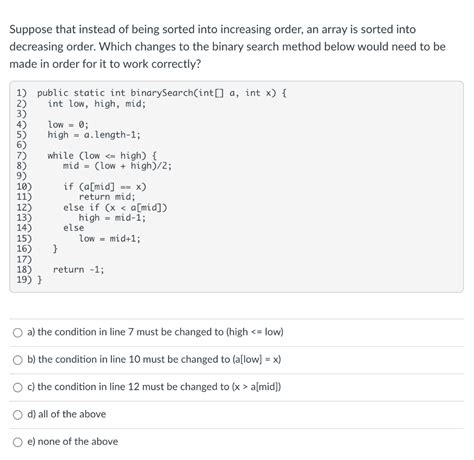 Solved Suppose That Instead Of Being Sorted Into Increasing
