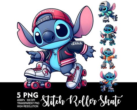 Stitch Roller Skates 5 Png Design For Sublimation Png 300dpi High