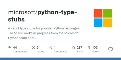 Github Microsoftpython Type Stubs A Set Of Type Stubs For Popular