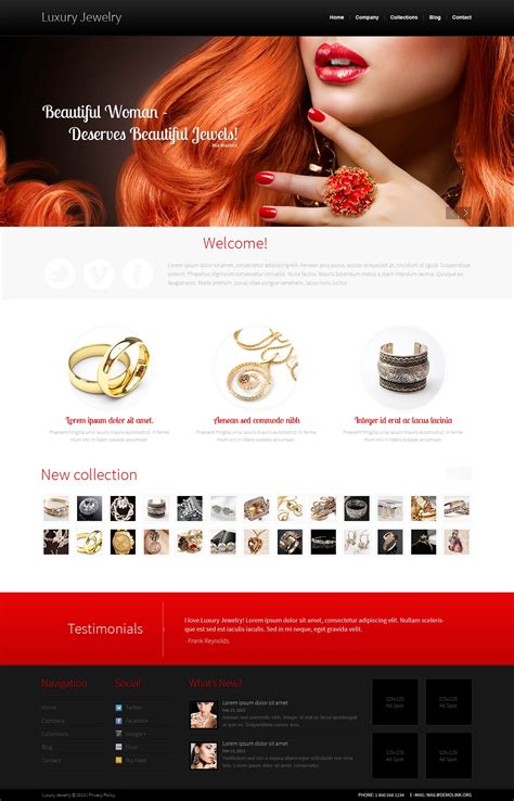 Ювелирный адаптивный шаблон сайта Jewelry Html5 шаблон
