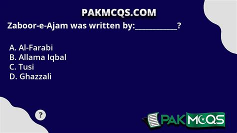 Zaboor E Ajam Was Written By Pakmcqs