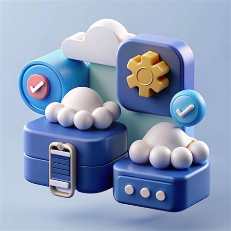3d Set Of Cloud Computing Icon With Cross And Check Marks Correct And Incorrect Concept Data