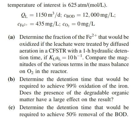 Solved 6 3 As Noted In Problem 511 The Oxidation Of Fe2 Chegg Com