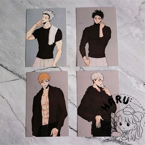 Jual Haikyuu Thermal Postcard Bokuto Akaashi Atsumu Osamu Ready Stock