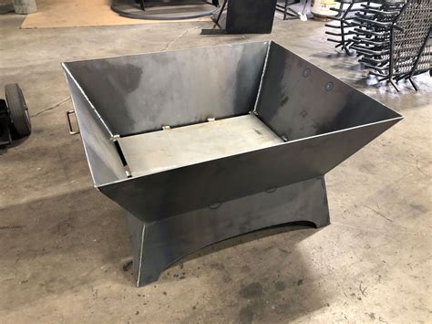 Squarerectangle Welded Steel Outdoor Fire Pit Durable 9