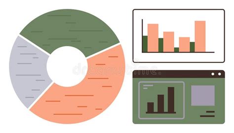 Data Analysis With Circular Chart And Bar Graph In Simple Layout Stock