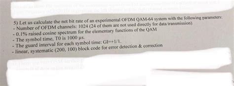 Solved 5 Let Us Calculate The Net Bit Rate Of An Chegg Com