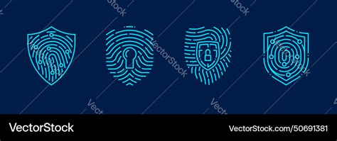 Fingerprint Shield Icon For Secure Lock Technology