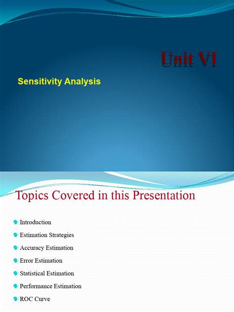 Unit 6 Feature Engineering And Sensitivity Analysis Pdf Receiver Operating Characteristic