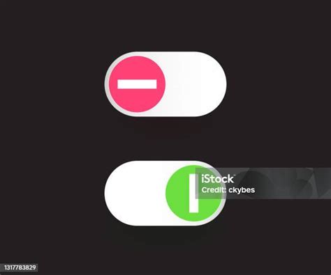 켜기 및 끄기 토글 스위치 버튼 현대 장치 사용자 인터페이스 벡터 그래픽 디자인 개념에 대한 스톡 벡터 아트 및 기타 이미지