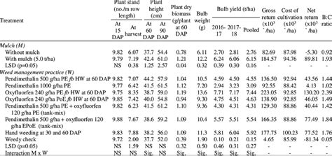 Effect Of Mulching And Weed Management Practices On Growth Yield