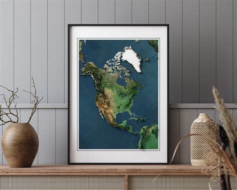 North America Imagery Shaded Relief Visual Wall Maps Studio