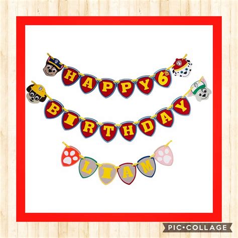 Paw Patrol Birthday Banner Paw Patrol Birthday Party Paw Patrol