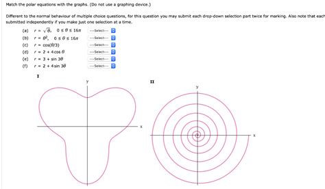 solved match the polar equations with the graphs do not