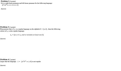 Solved Give A Right Linear Grammar And Left Linear Grammar