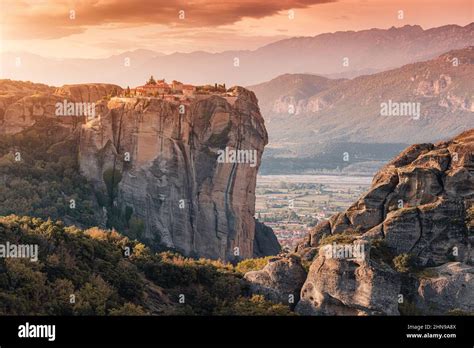 Atmospheric Distant View Of The Monastery Of The Holy Trinity In