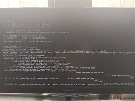 Error No Suitable Video Mode Found Booting In Blind Mode Embassyos