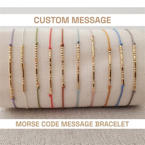14k Custom Morse Code Message Bracelet Etsy