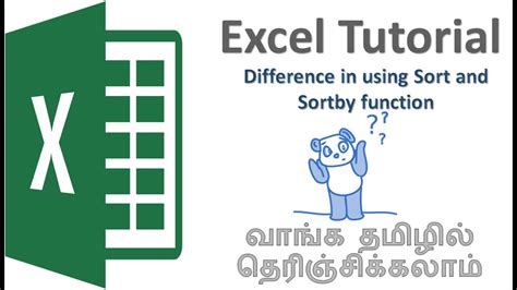 Excel Sort And Sortby Function Ms Excel Tutorial In Tamil Naalum