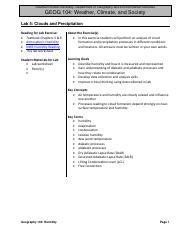 Lab Atmospheric Moisture And Clouds Pdf Southern Illinois University Department Of Geography