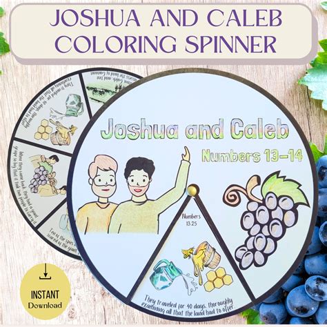 Joshua And Caleb Coloring Spinner Wheel Joshua And Caleb Craft Sunday School Craft Bible