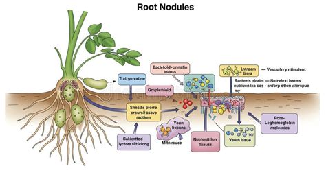 Illustration Of Root Nodules On A Legume Plant Showing The Symbiotic Relationship With Stock Illustration Of Root Nodules On A Legume Plant Showing The Symbiotic Relationship With Stock