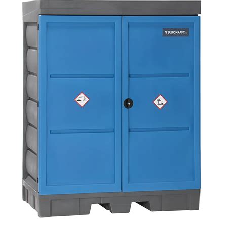 Pe Hazardous Goods Storage Depot With Doors Eurokraft Pro For 2 X