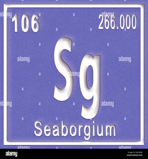 Seaborgium Chemical Element Sign With Atomic Number And Atomic Weight