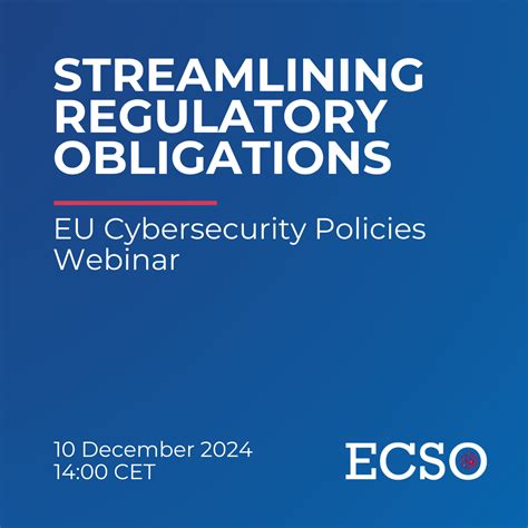 Streamlining Regulatory Obligations Webinar Ecso