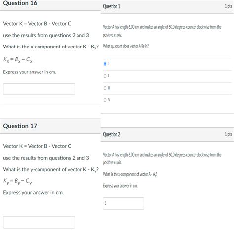 Solved Question Question Pts Vector K Vector B Chegg Com