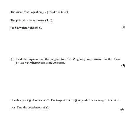 Solved The Curve C Has Equation Y X X X The Point P Has Coordinates A Sh