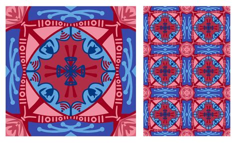 Geometric Seamless Pattern Floor Tiles Collection Modern Cloth Pattern Design Ikat Boho