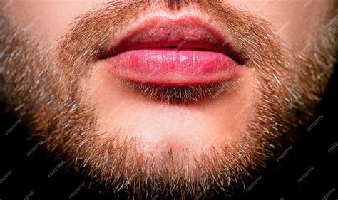 Premium Photo Male Lips Handsome Man Mouths Close Up