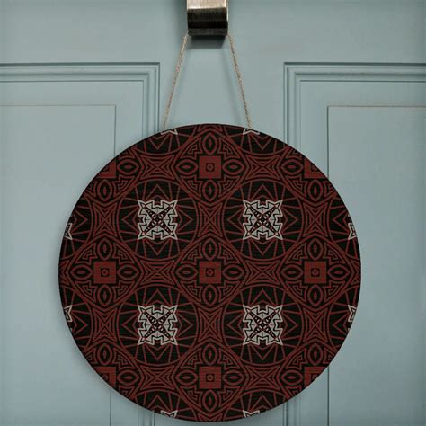 Red Circle Kitenge Round Wooden Sign Africazonestore Africazone Store