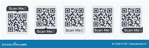Qr Code Frame Vector Set Scan Me Phone Tag Qr Code Mock Up Mockup