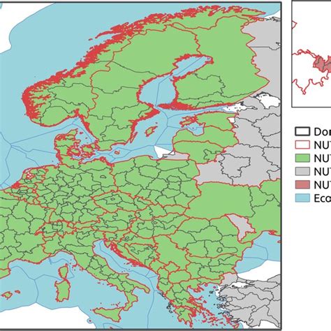 secures domain green area and the different aggregation levels used