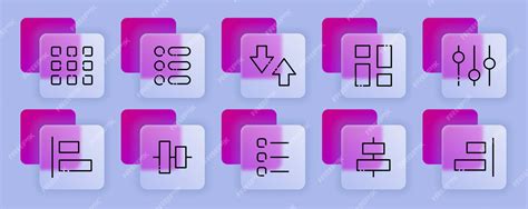 premium vector menu buttons set icon tiles slider settings centering