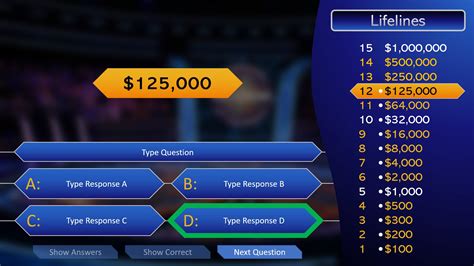 Who Wants To Be A Millionaire Powerpoint Game Template Etsy
