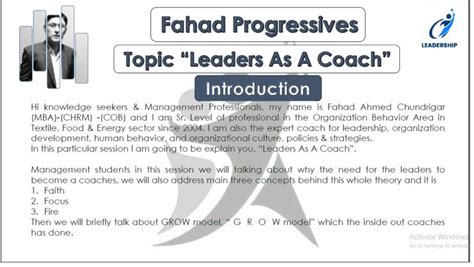 Fahad Ahmed Chundrigar On Linkedin Leader As A Coach