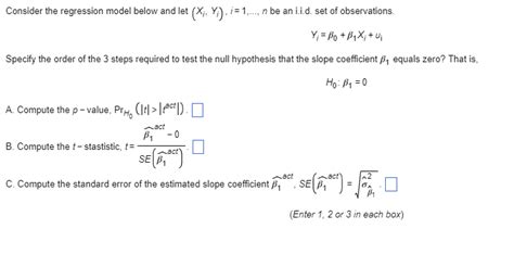 Solved Consider The Regression Model Below And Let XY Chegg