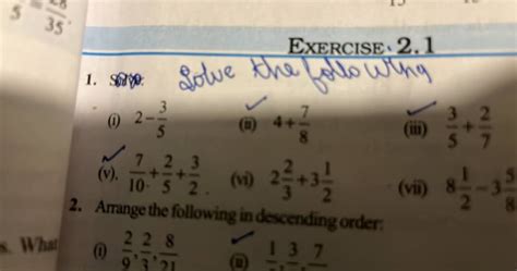 Exercise 211 Solve The Followingi 2−53 Ii 487 Iii 53 72